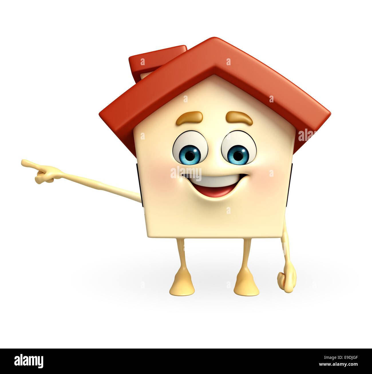 Cartoon Charcter of house is pointing Stock Photo - Alamy