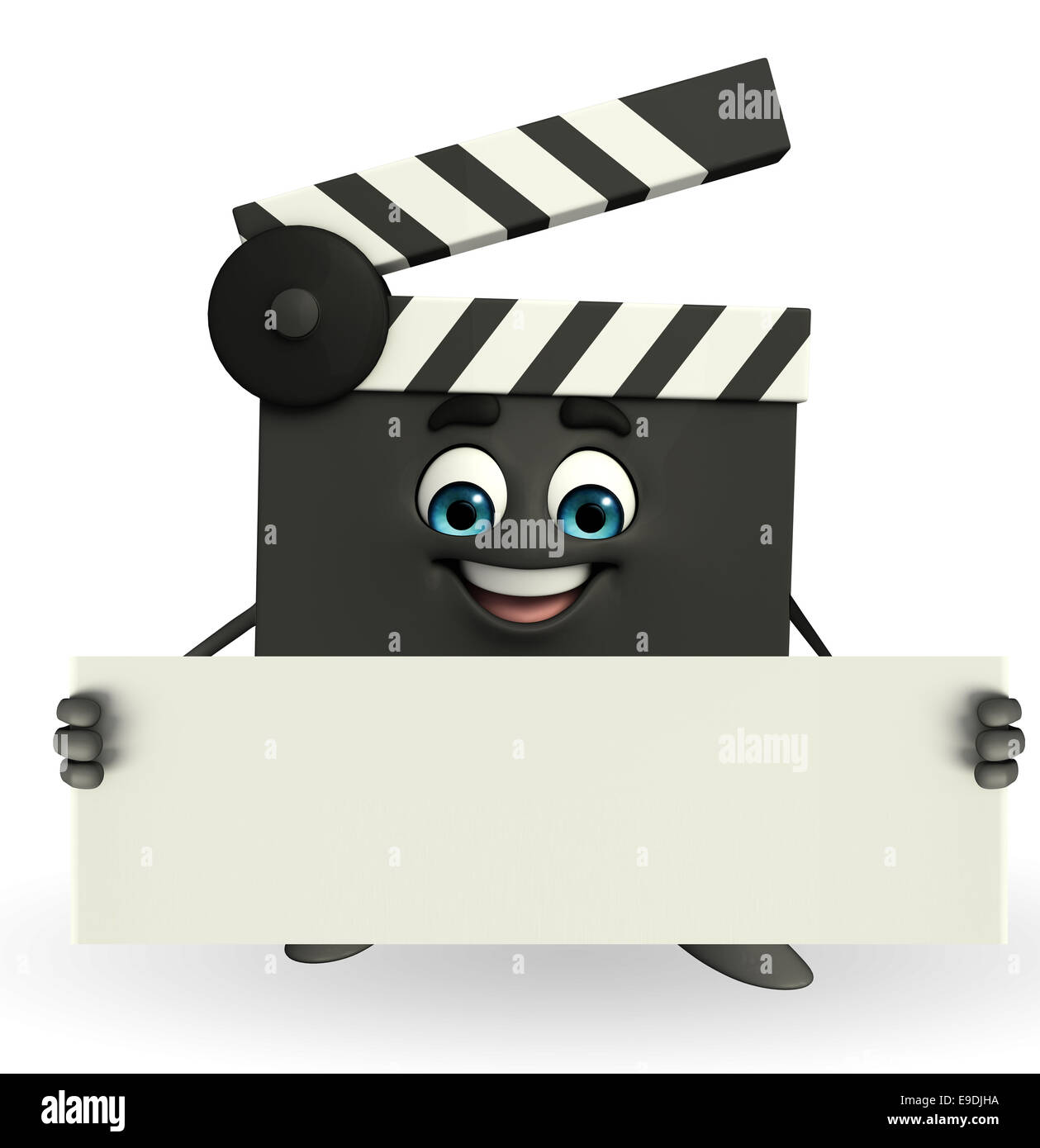 Cartoon Character of Clapper Board with sign Stock Photo - Alamy