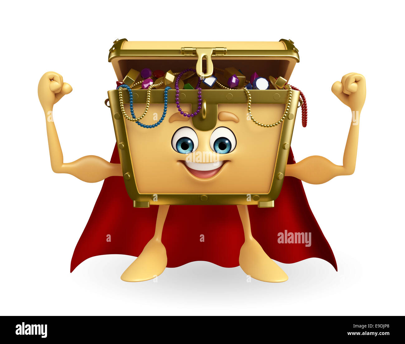 Cartoon Character of super treasure box Stock Photo - Alamy