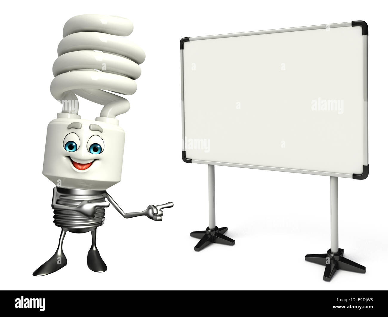 Cartoon Character of CFL with display board Stock Photo - Alamy