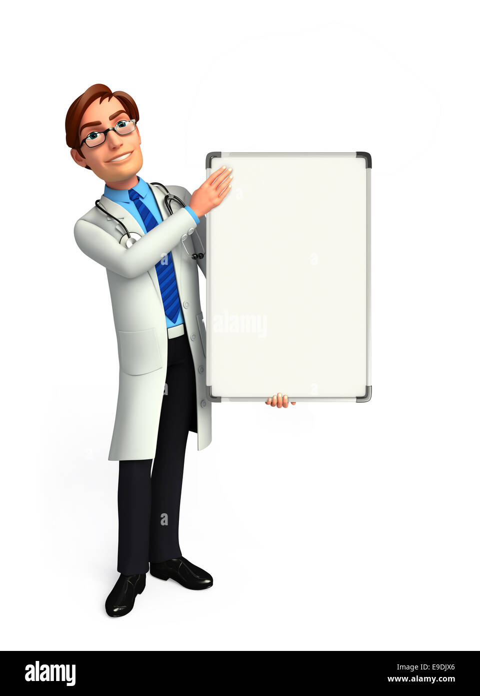 Illustration of young doctor with display board Stock Photo - Alamy