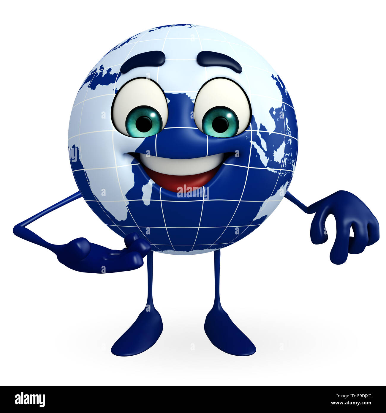 Cartoon Character of Globe with presenting pose Stock Photo - Alamy