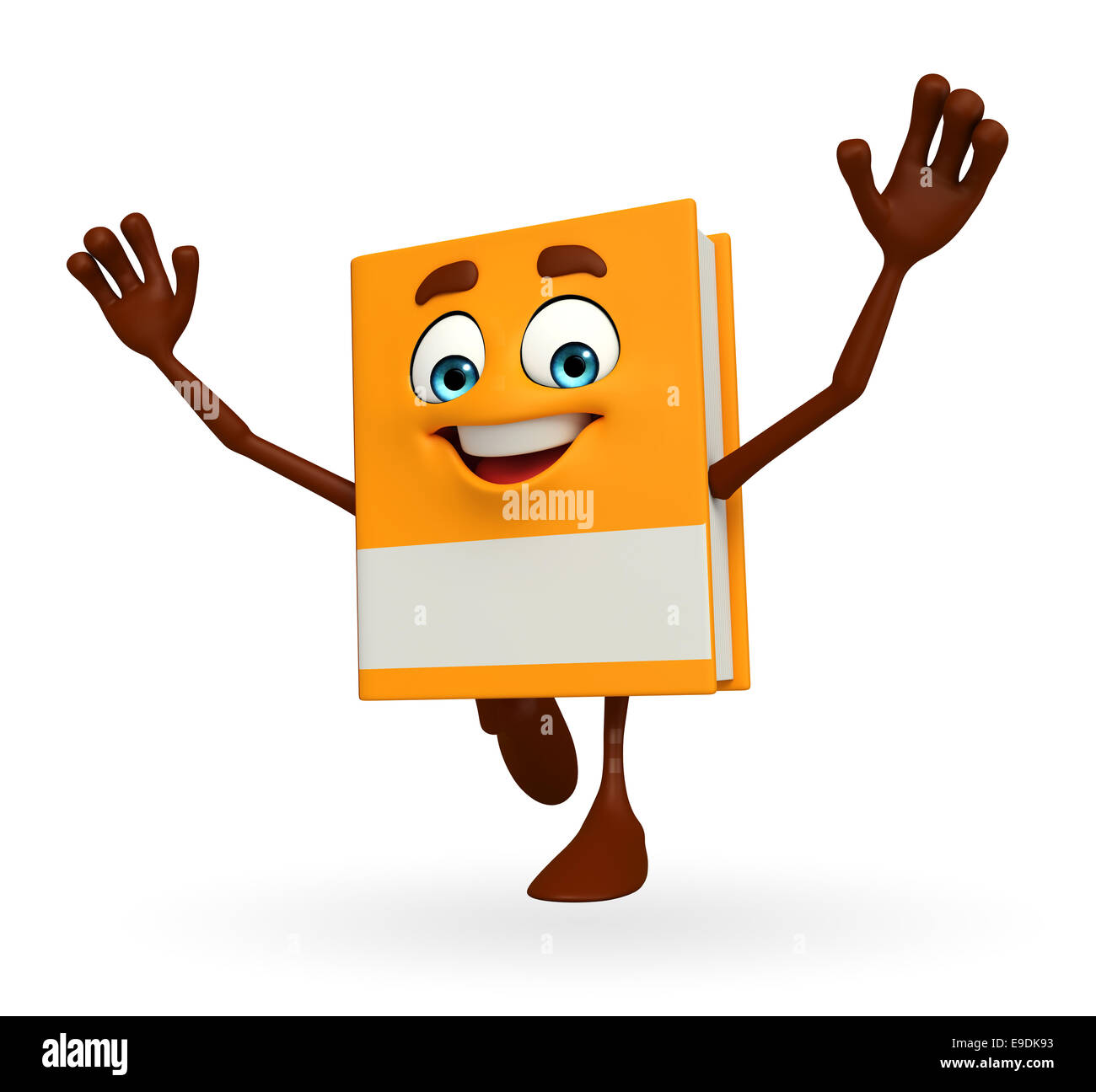 Cartoon Character of Book is running Stock Photo - Alamy