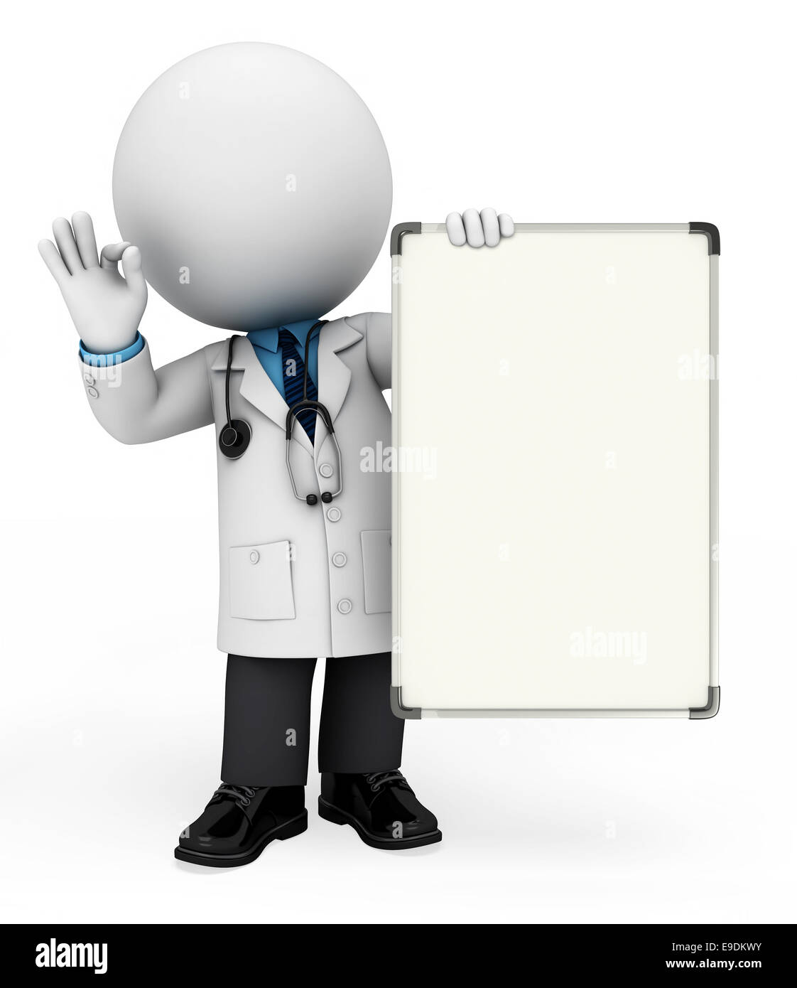 Illustration of young doctor with display board Stock Photo - Alamy
