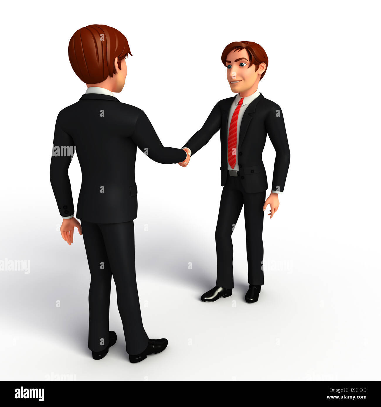 Illustration of Young Business Man with shake hand Stock Photo - Alamy
