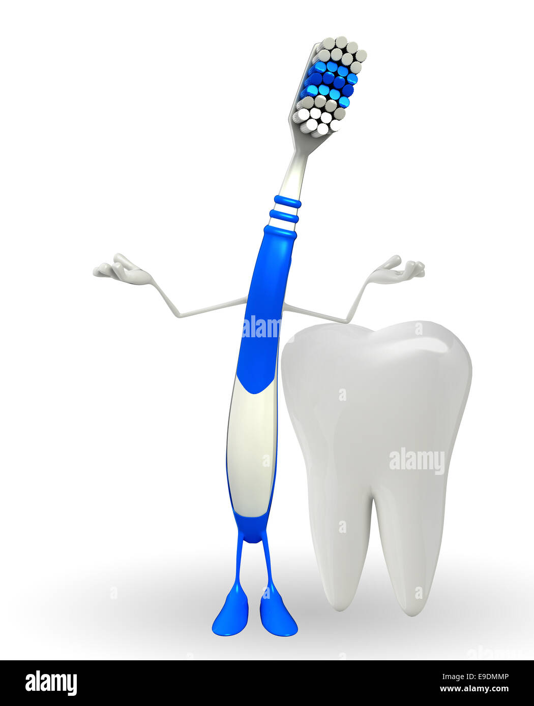 Cartoon Character of toothbrush with happy pose Stock Photo - Alamy