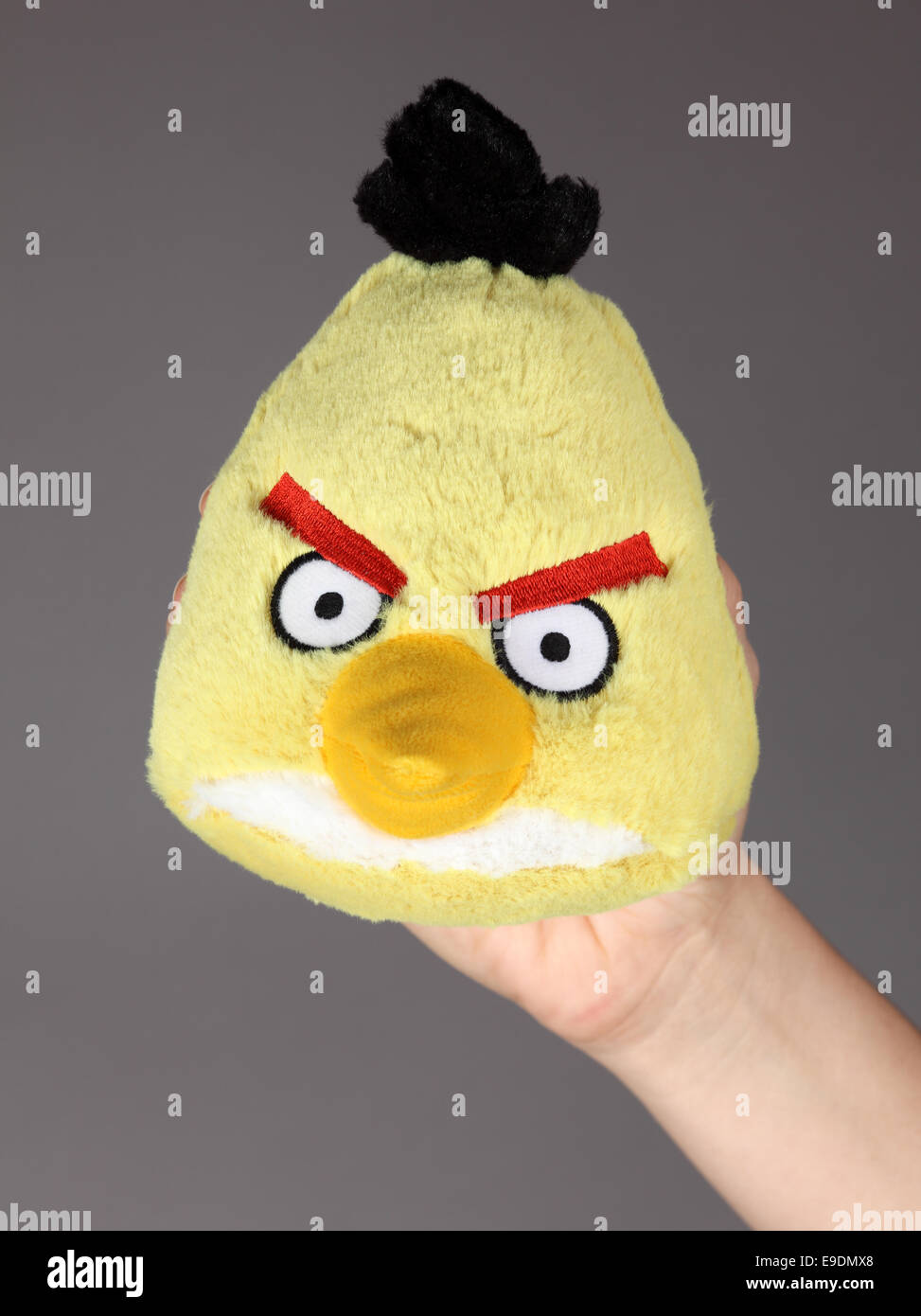 Tambov, Russian Federation - September 11, 2013 Human hand with yellow ...