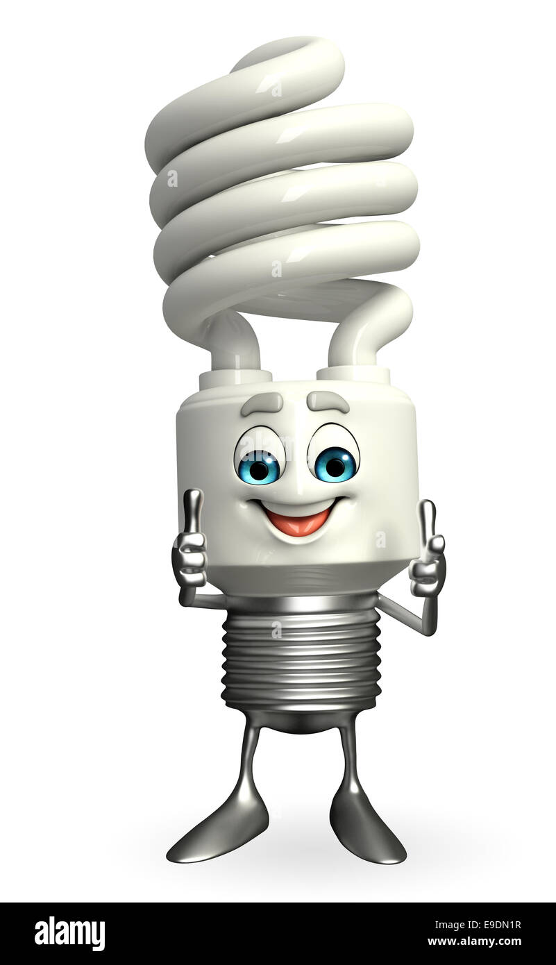 Cartoon Character of CFL is pointing Stock Photo - Alamy