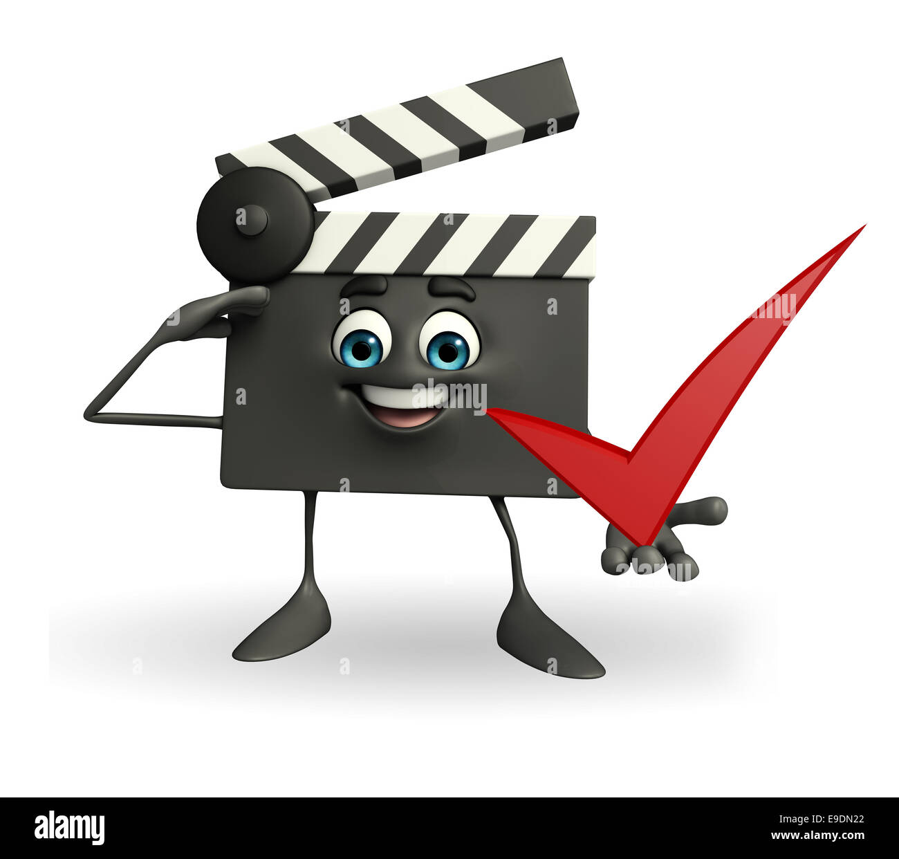 Cartoon Character of Clapper Board with right sign Stock Photo - Alamy