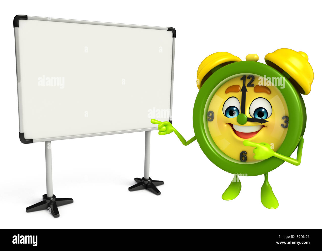 Cartoon Character of table clock with display board Stock Photo - Alamy