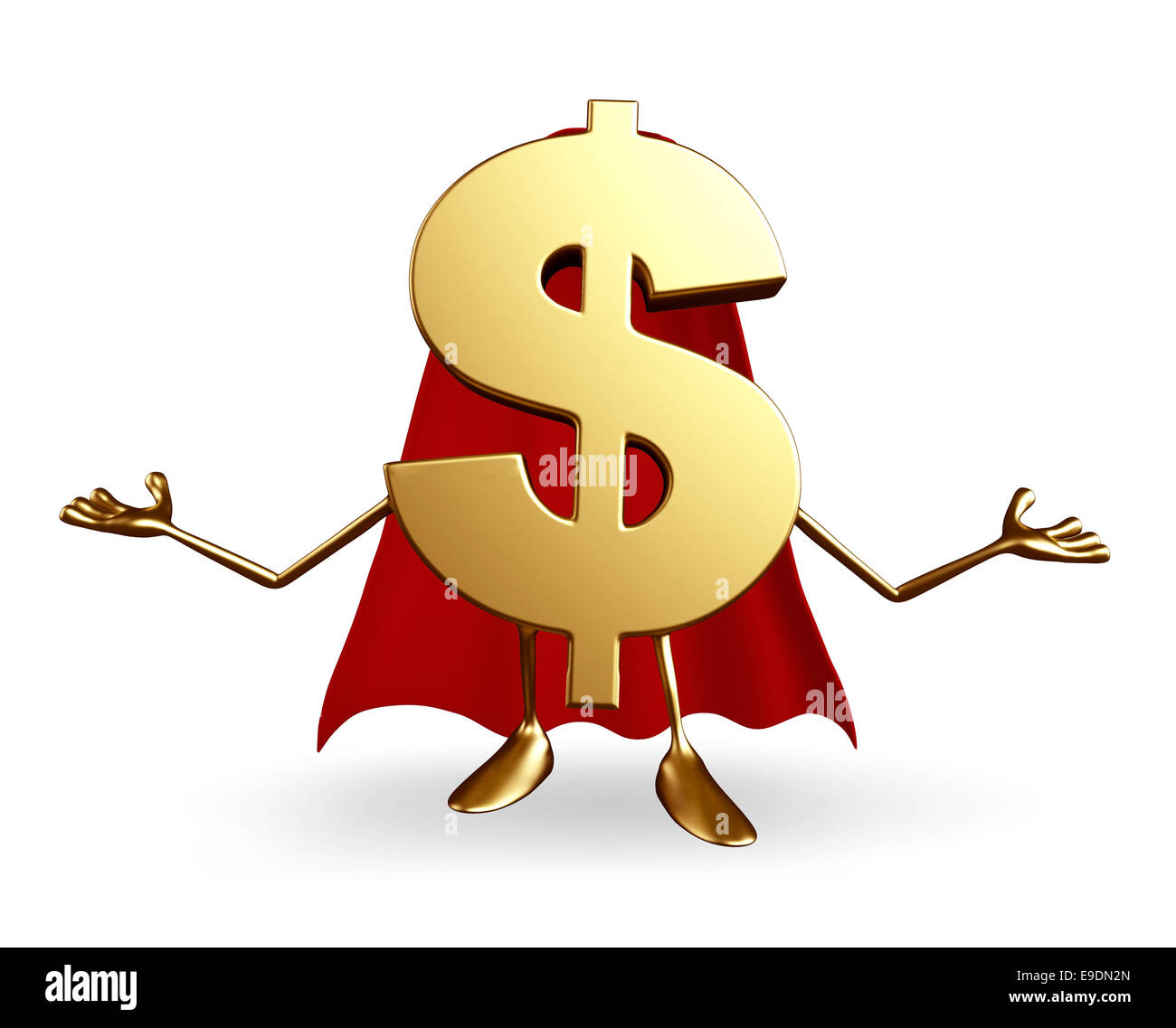 Cartoon Character of super dollar Stock Photo - Alamy