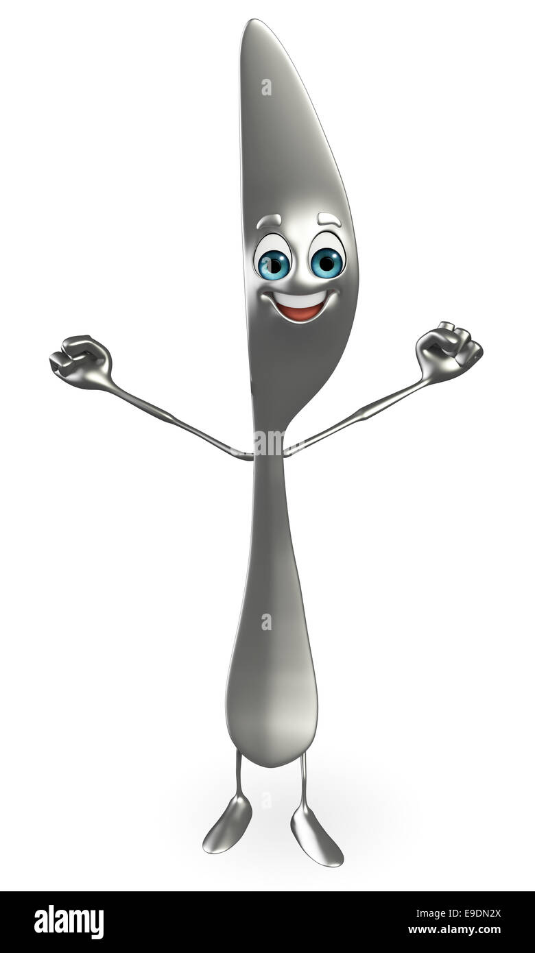 Cartoon character of knife is happy Stock Photo - Alamy