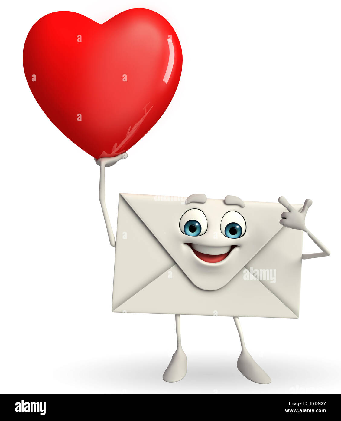 Cartoon Character of mail with red heart Stock Photo - Alamy