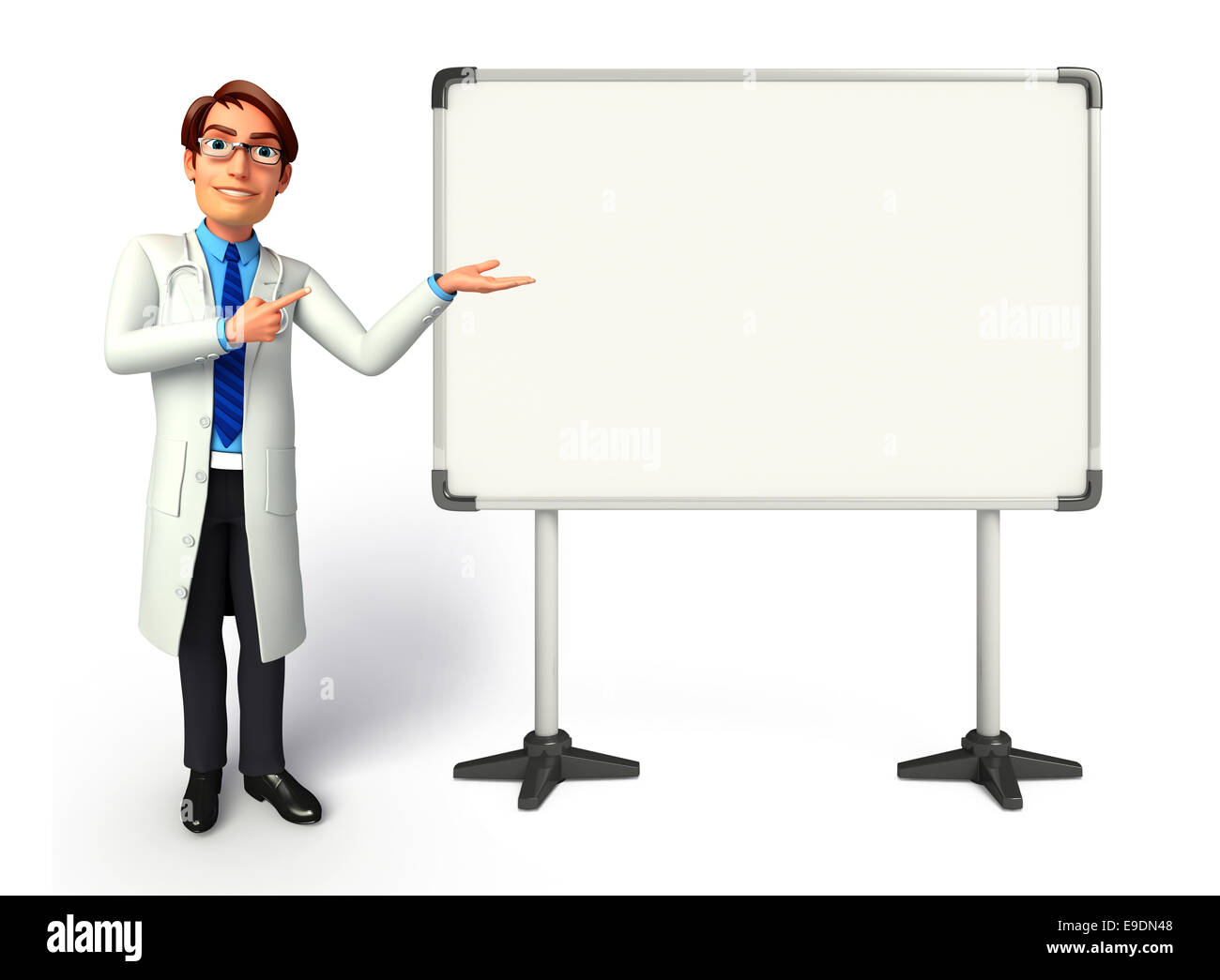 Illustration of young doctor with display board Stock Photo - Alamy