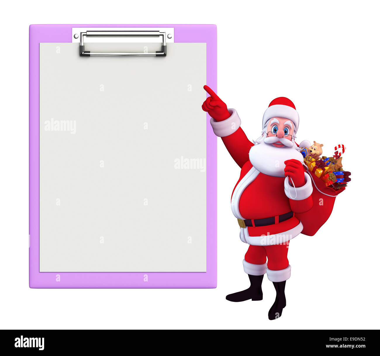Illustration of santa claus with notepad Stock Photo - Alamy