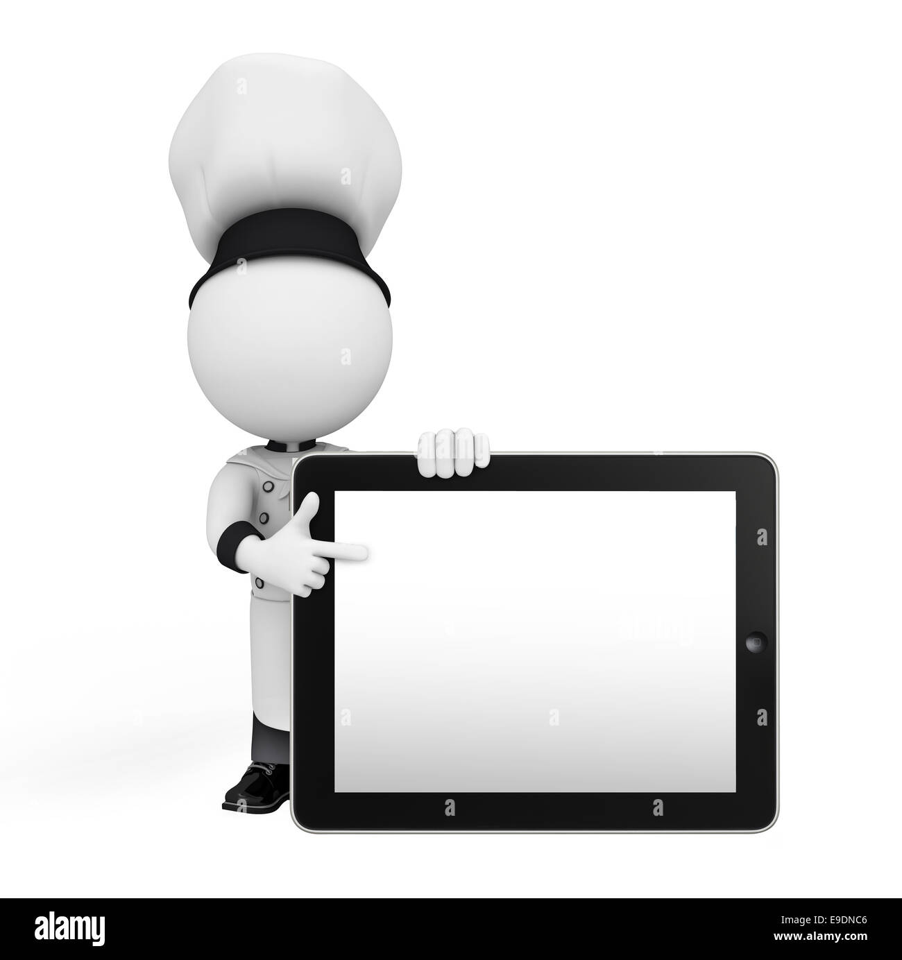 Illustration of white character as a chef with tab Stock Photo - Alamy