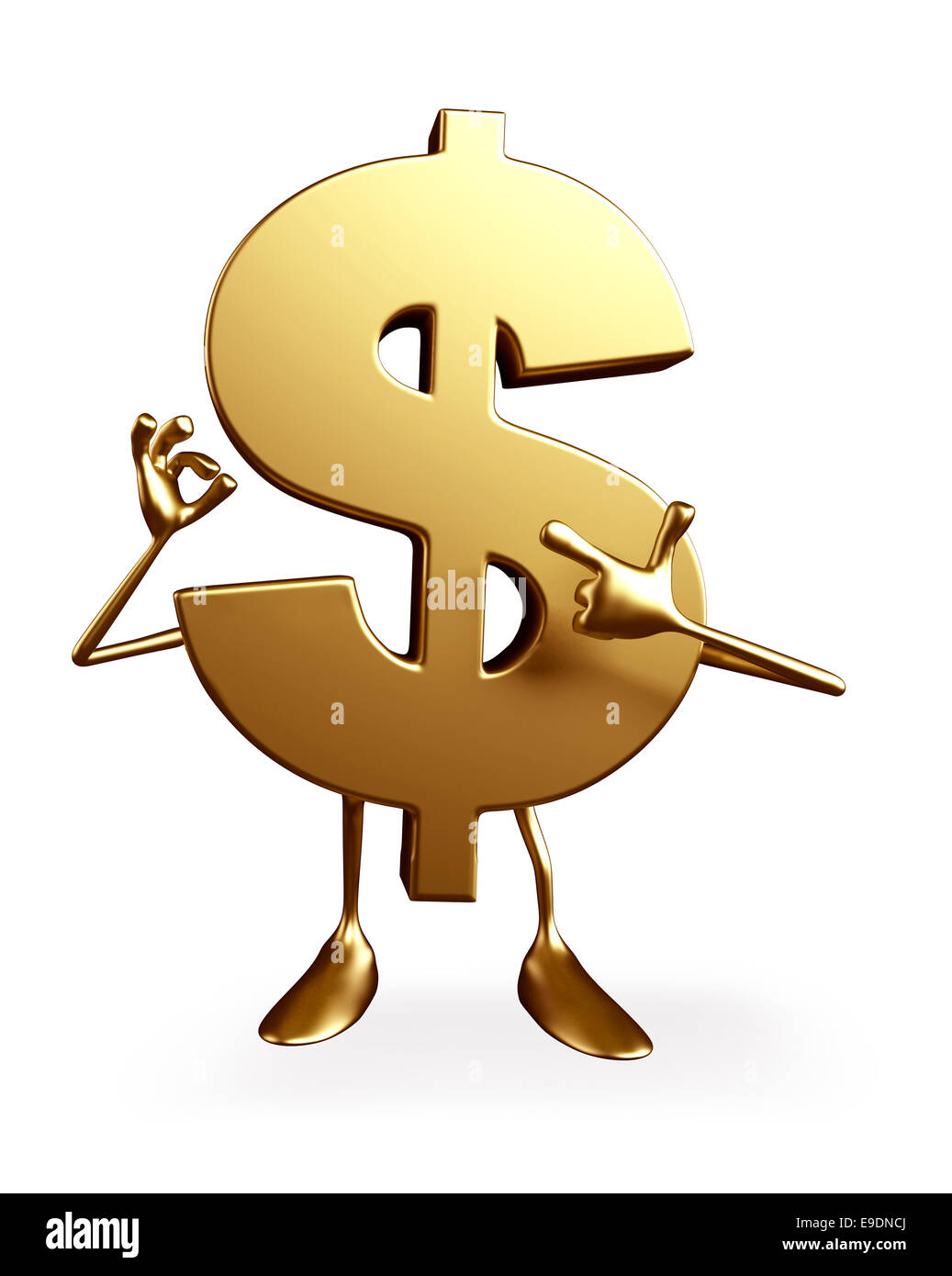 Cartoon character dollar happy pose Cut Out Stock Images & Pictures - Alamy