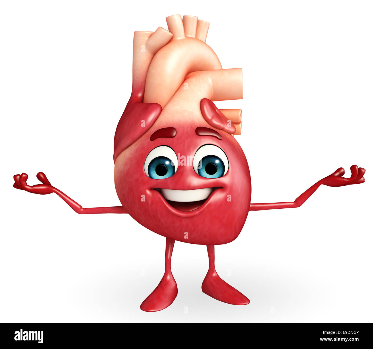 Cartoon Character of heart with happy pose Stock Photo - Alamy