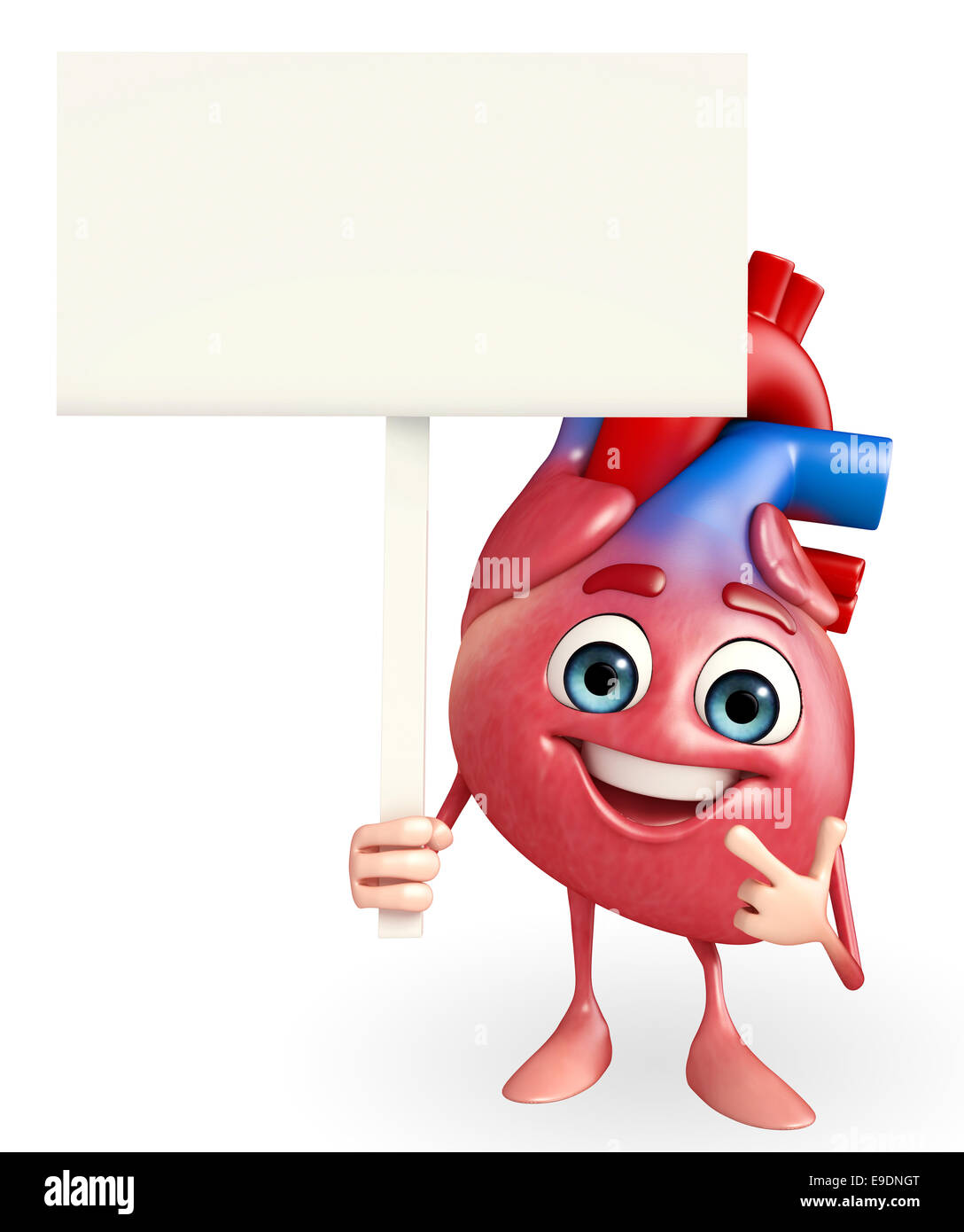 Cartoon Character of heart with sign Stock Photo - Alamy