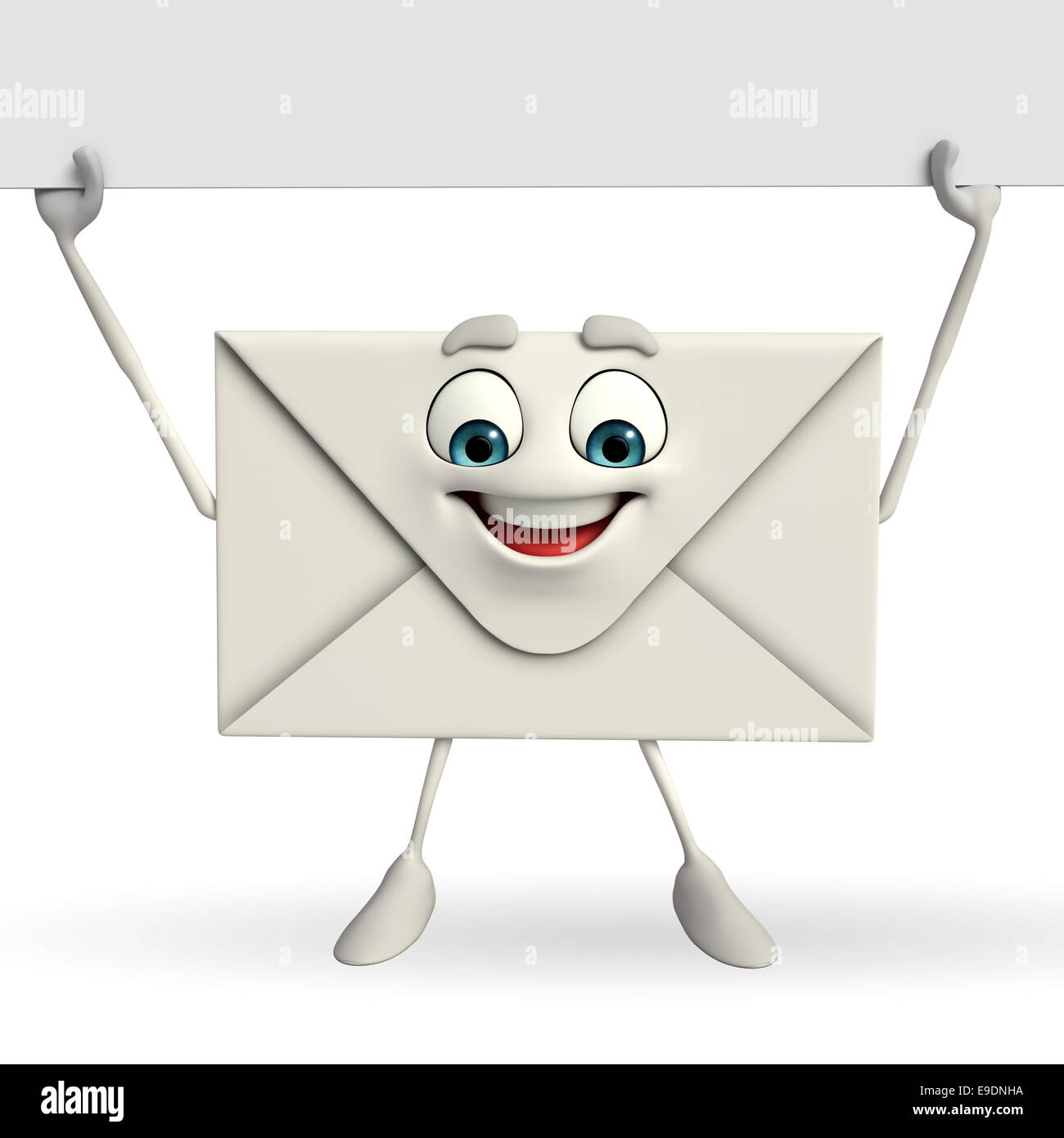 Cartoon Character of mail with sign Stock Photo - Alamy