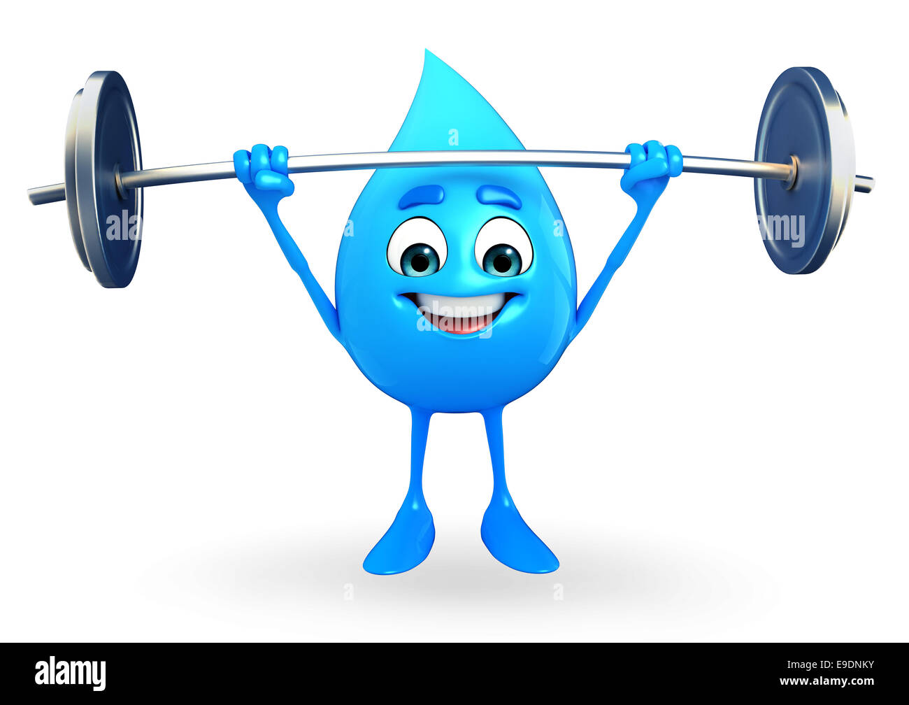 Cartoon Character Of Water Drop with dumbbell Stock Photo - Alamy