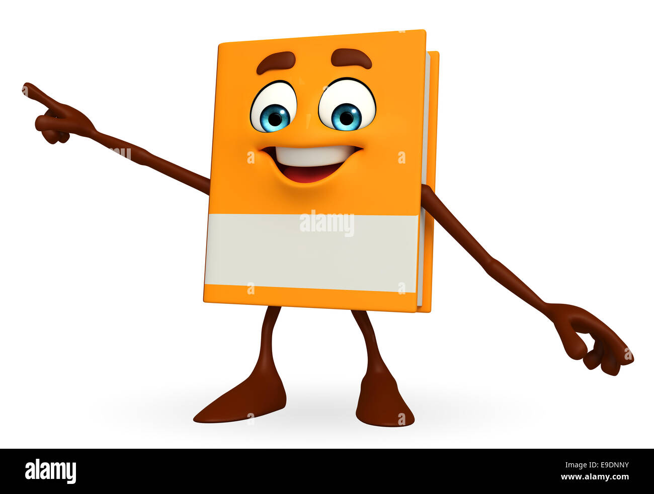 Cartoon Character of Book is pointing Stock Photo - Alamy