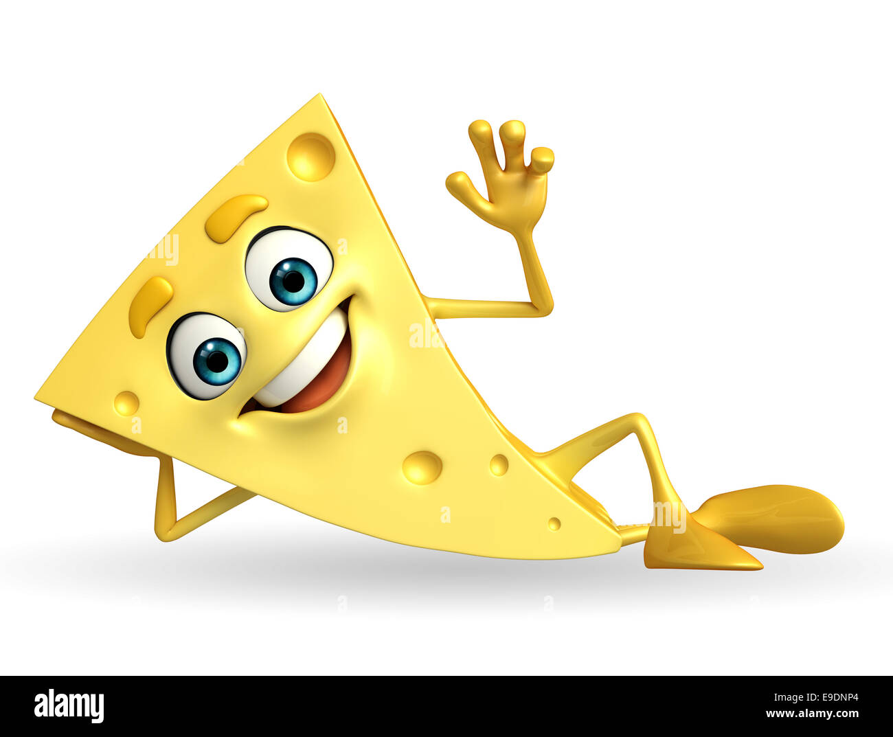 Cartoon Character of Cheese with hello pose Stock Photo - Alamy