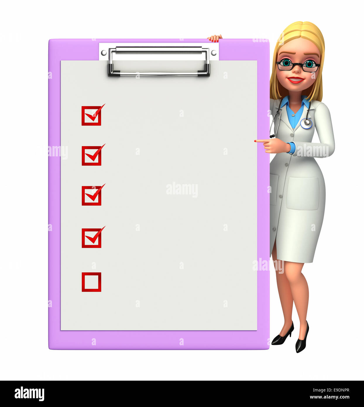 Illustration of young doctor with notepad Stock Photo - Alamy