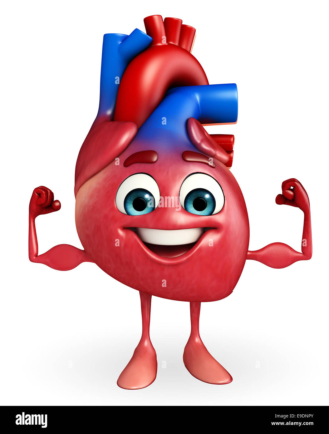 Cartoon Character of heart with bodybuilding Stock Photo - Alamy