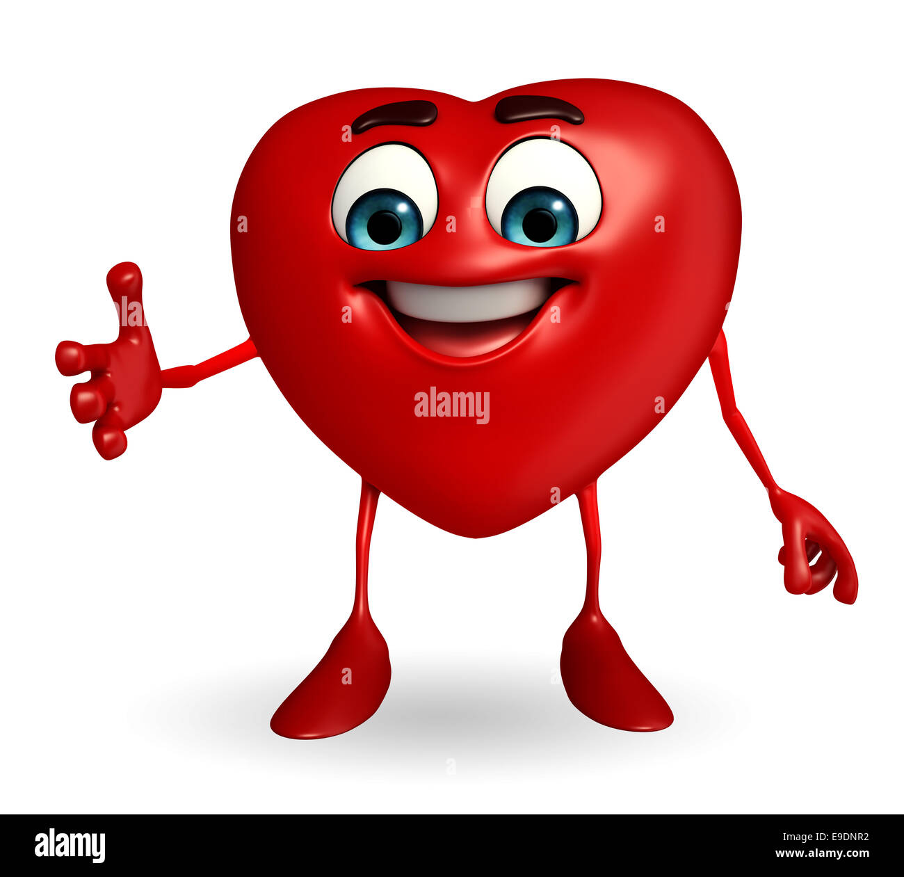 Cartoon Character of heart shape with shakehand Stock Photo - Alamy