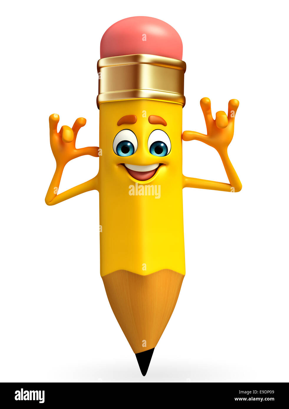 Cartoon character pencil happy pose hi-res stock photography and images ...