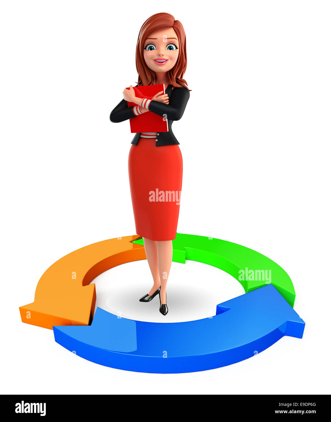 Illustration of corporate lady with arrow Stock Photo - Alamy