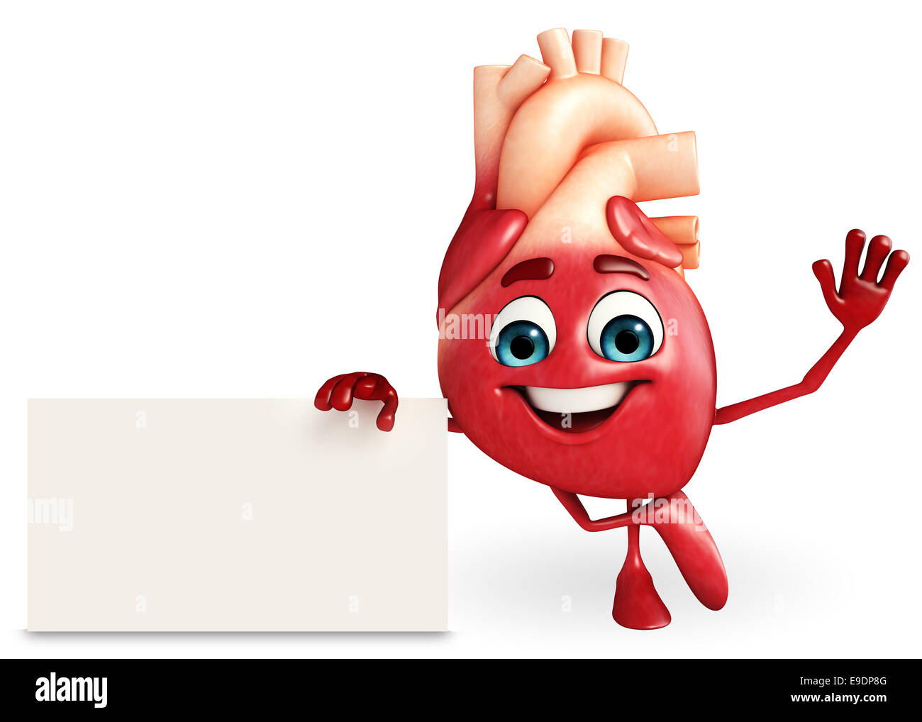 Cartoon Character of heart with sign Stock Photo - Alamy