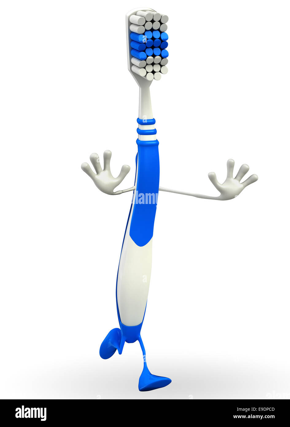 Cartoon Character of toothbrush is running Stock Photo - Alamy