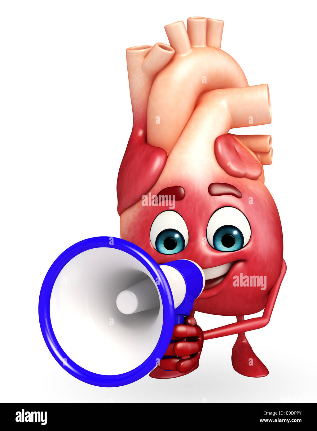 Cartoon character of heart with loudspeaker Stock Photo - Alamy