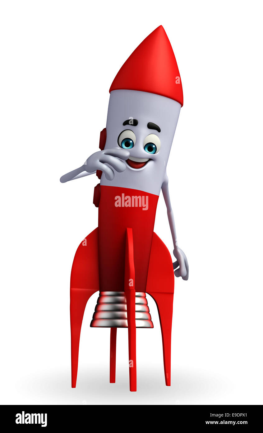 Cartoon character of rocket with smile pose Stock Photo - Alamy