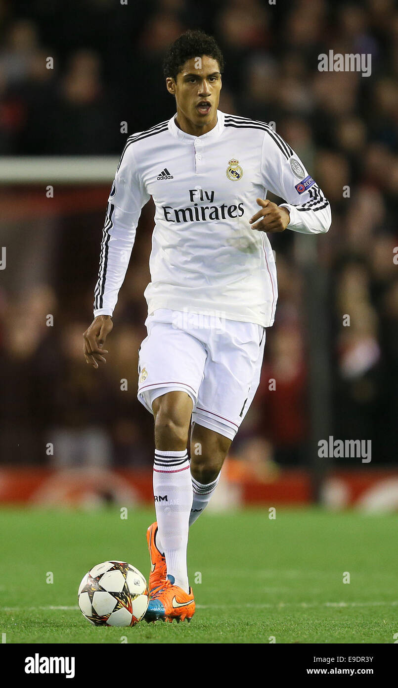 Liverpool, UK. 22nd Oct, 2014. Raphael Varane of Real Madrid - UEFA ...