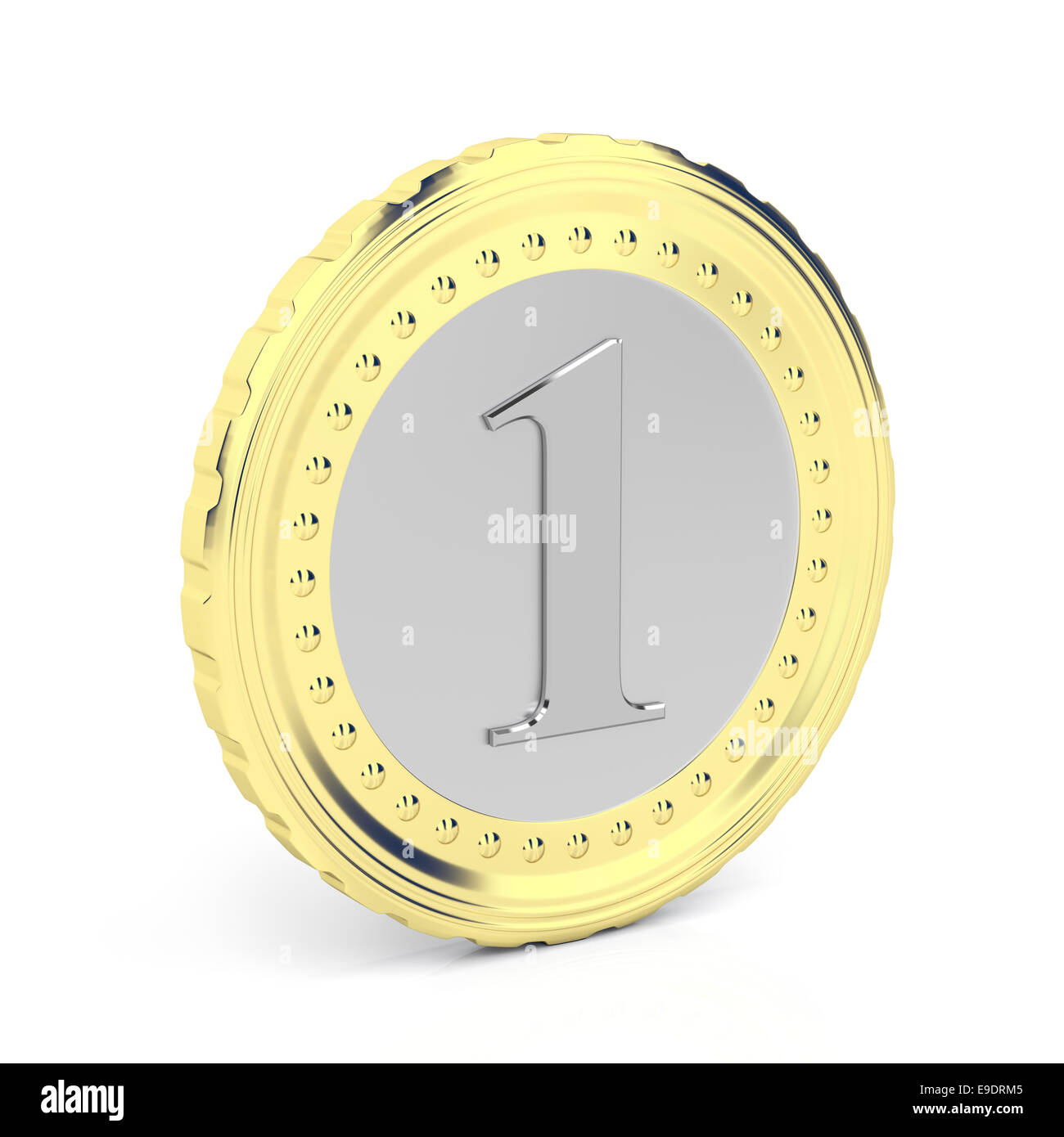 Coin with number 1 on white background Stock Photo - Alamy