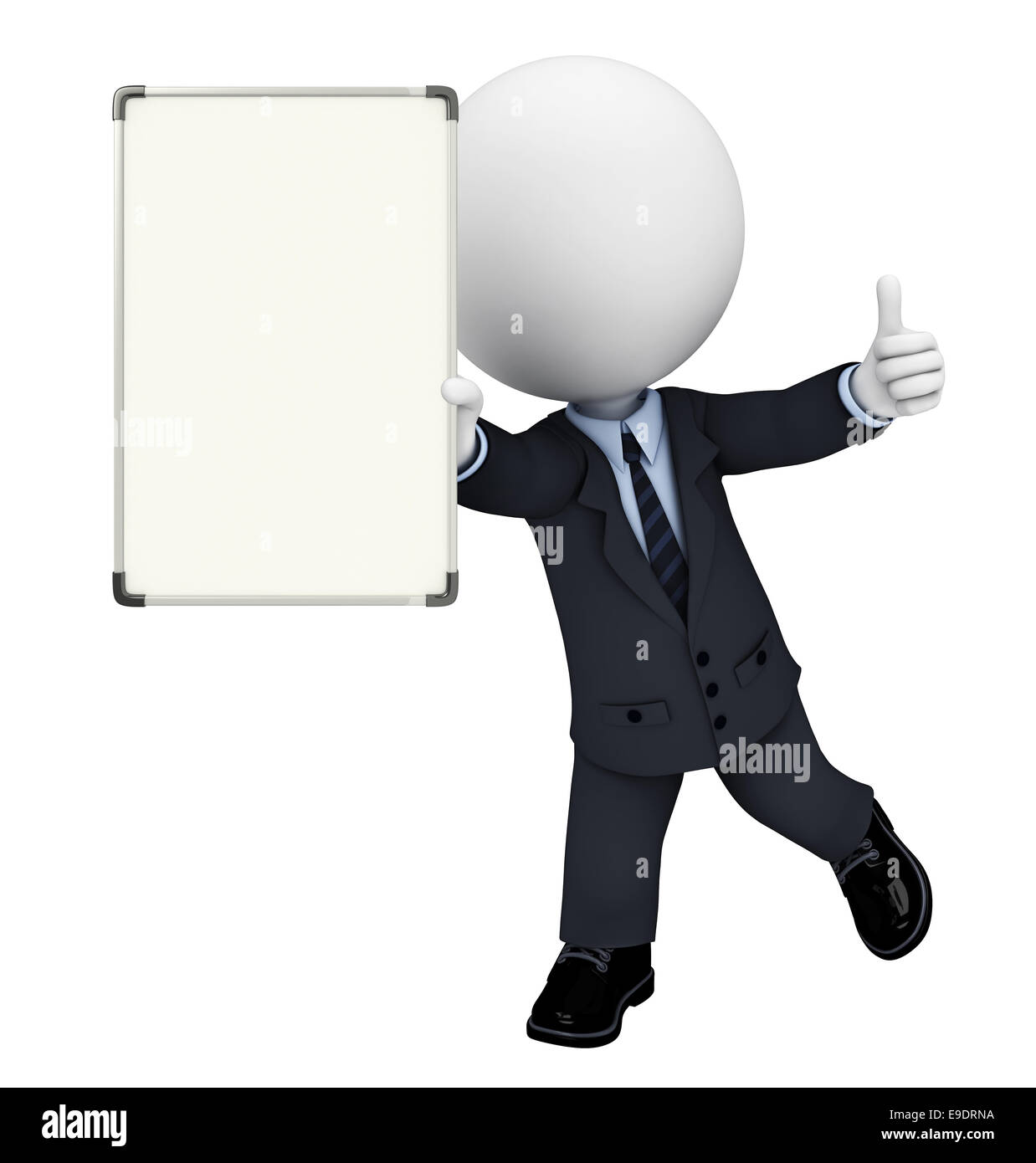White character as a business man with display board Stock Photo - Alamy