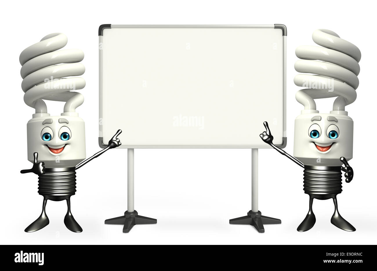 Cartoon Character of CFL with display board Stock Photo - Alamy