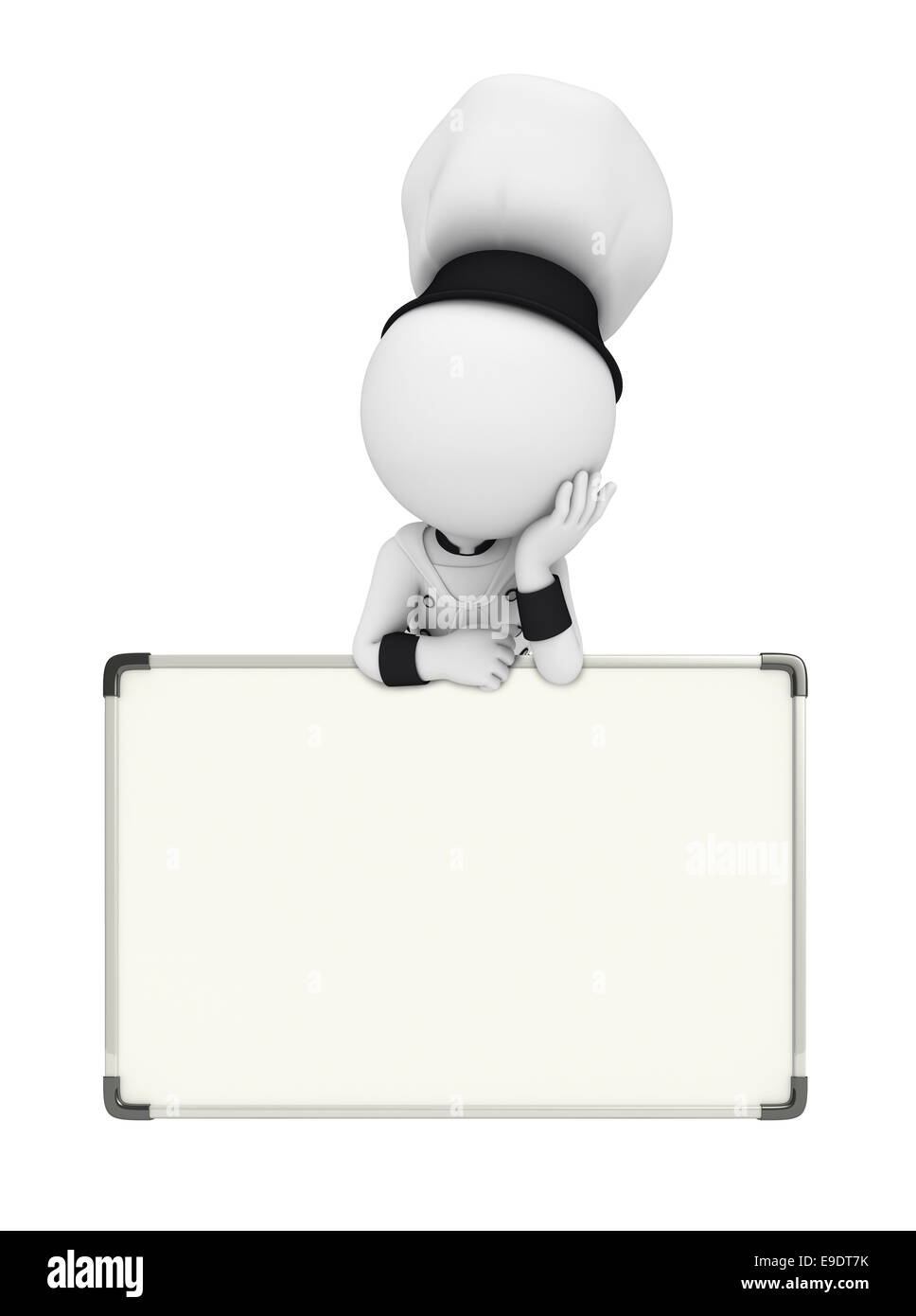 Illustration of white character as a chef with display board Stock ...