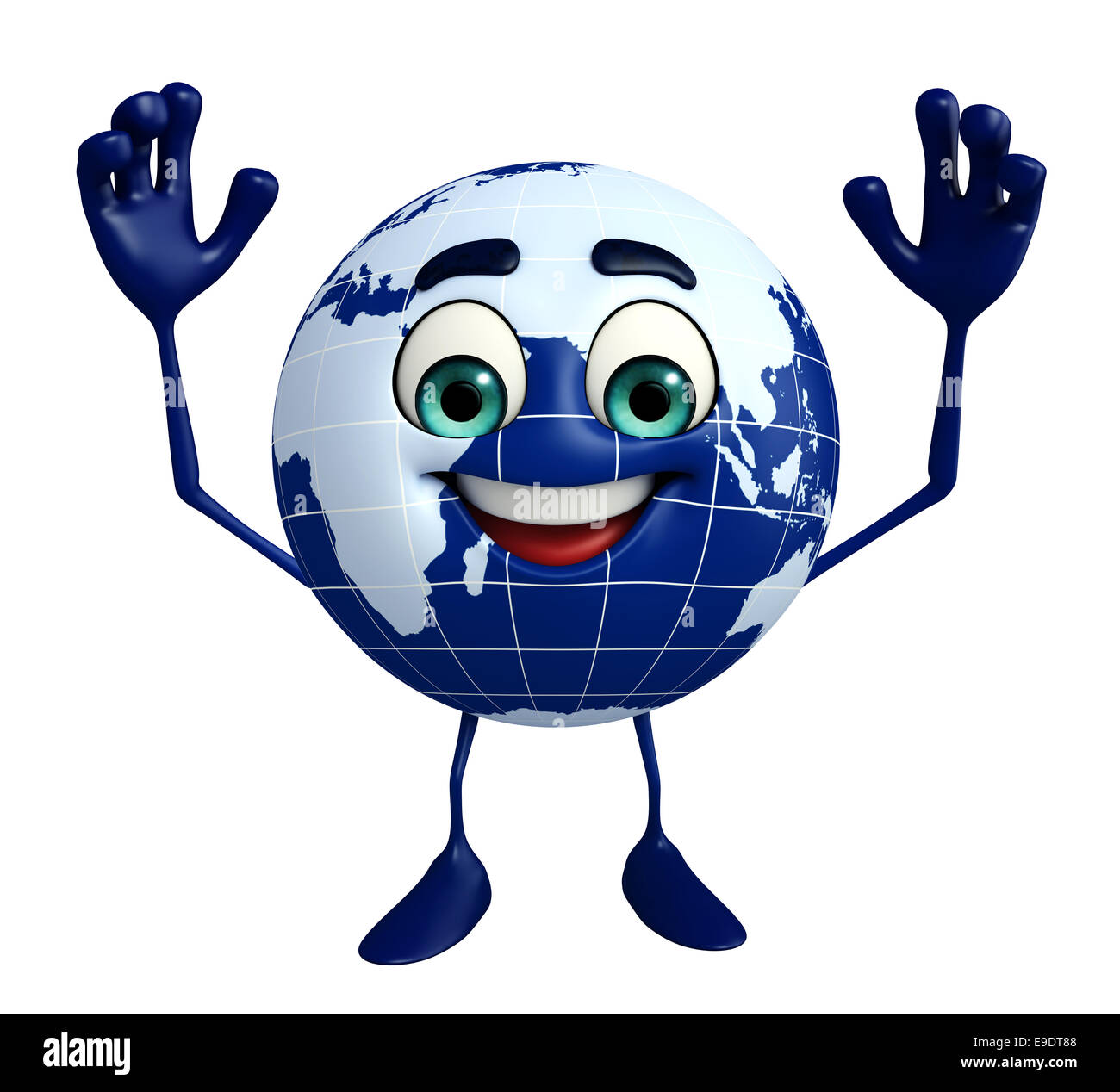 Cartoon Character of Earth is hand standing pose Stock Photo - Alamy
