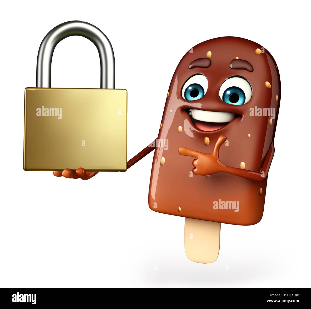 Cartoon Character of Candy with lock Stock Photo - Alamy