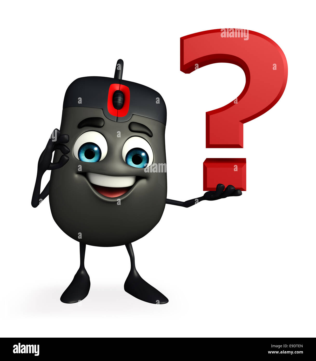 Cartoon Character of Computer Mouse with question mark Stock Photo - Alamy