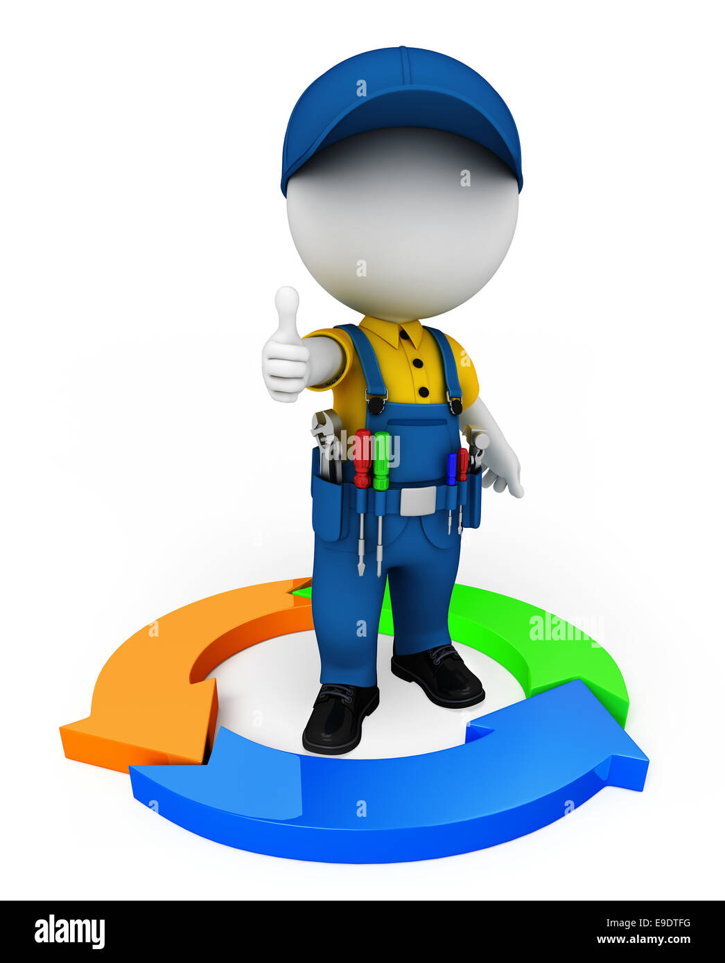 Illustration of white character as a Plumber with best sign Stock Photo ...