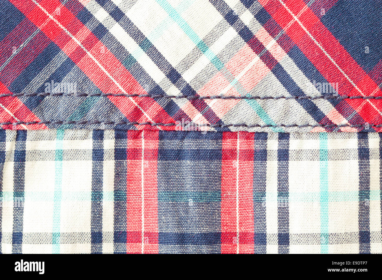 Close up of part of a checked cotton shirt Stock Photo - Alamy