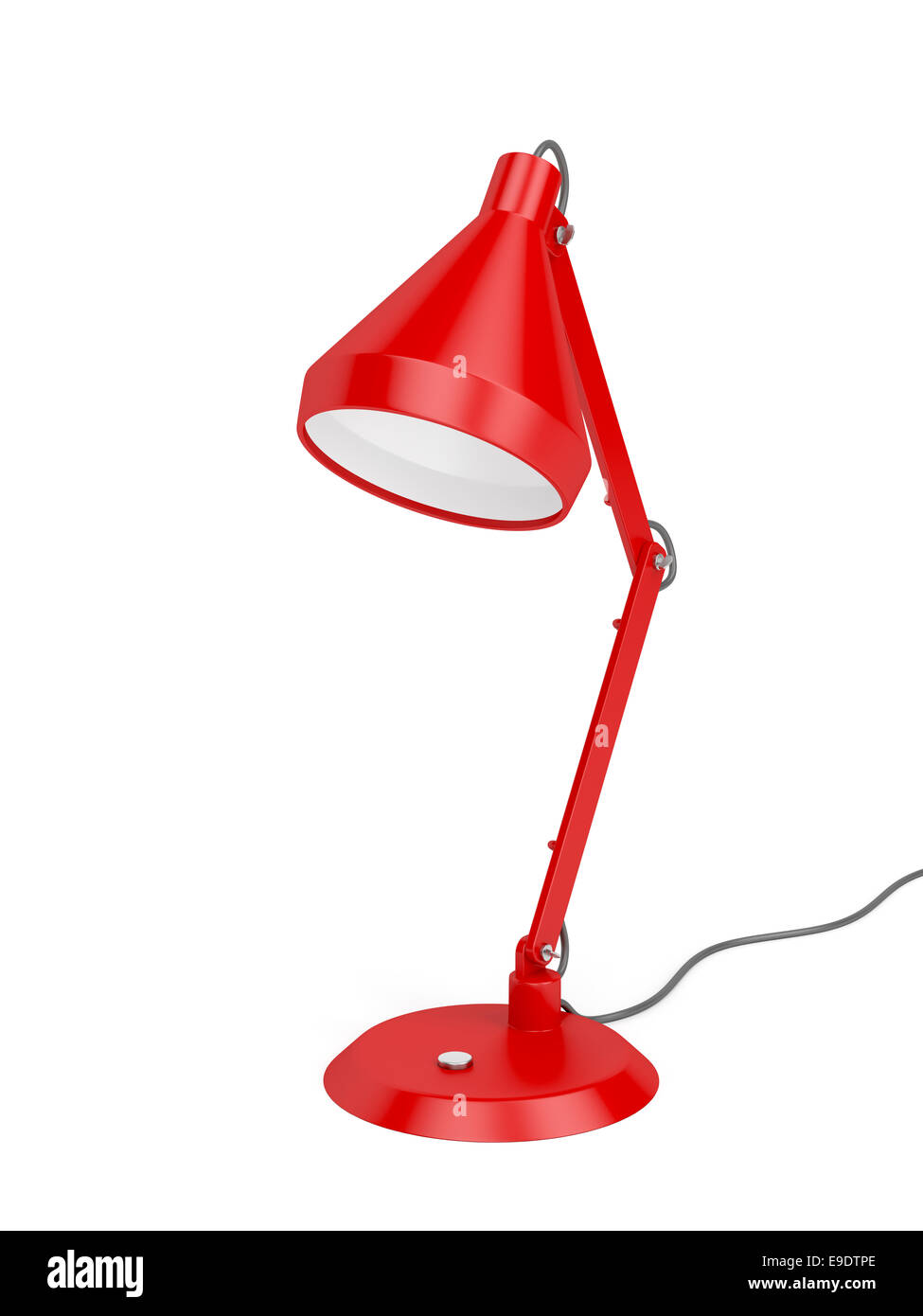 Modern red desk lamp on white background Stock Photo - Alamy