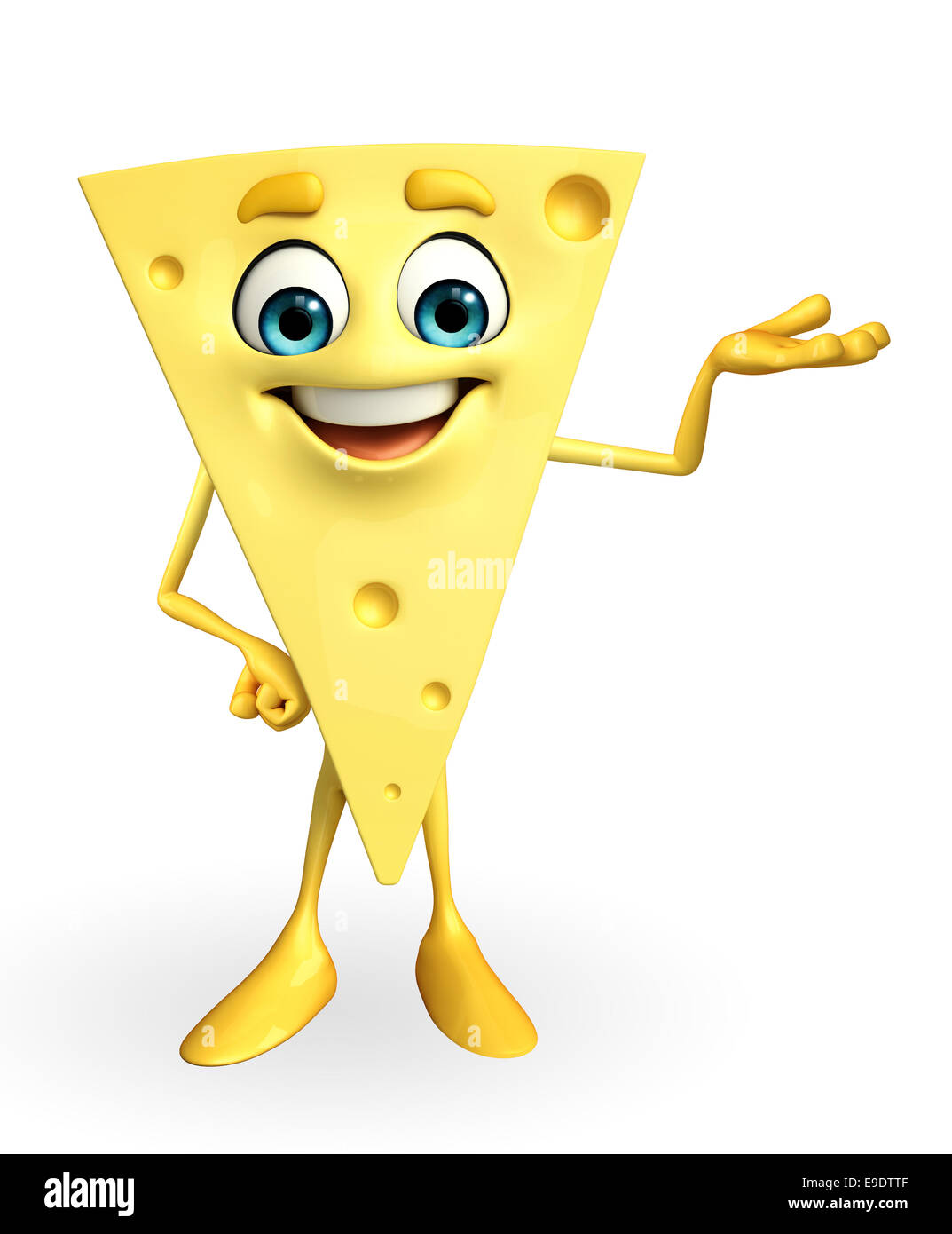 Cartoon Character of Cheese with holding pose Stock Photo - Alamy