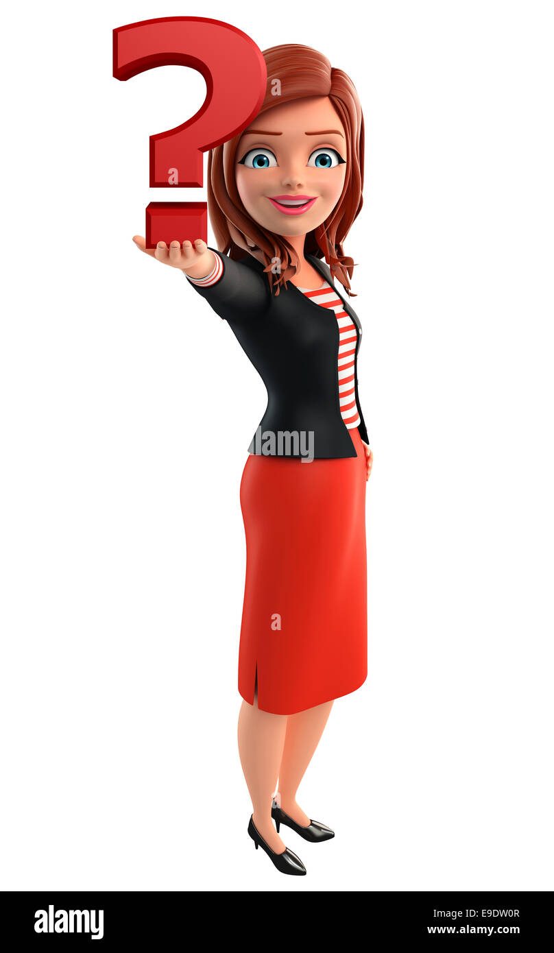 Cartoon girl asking question hi-res stock photography and images - Alamy