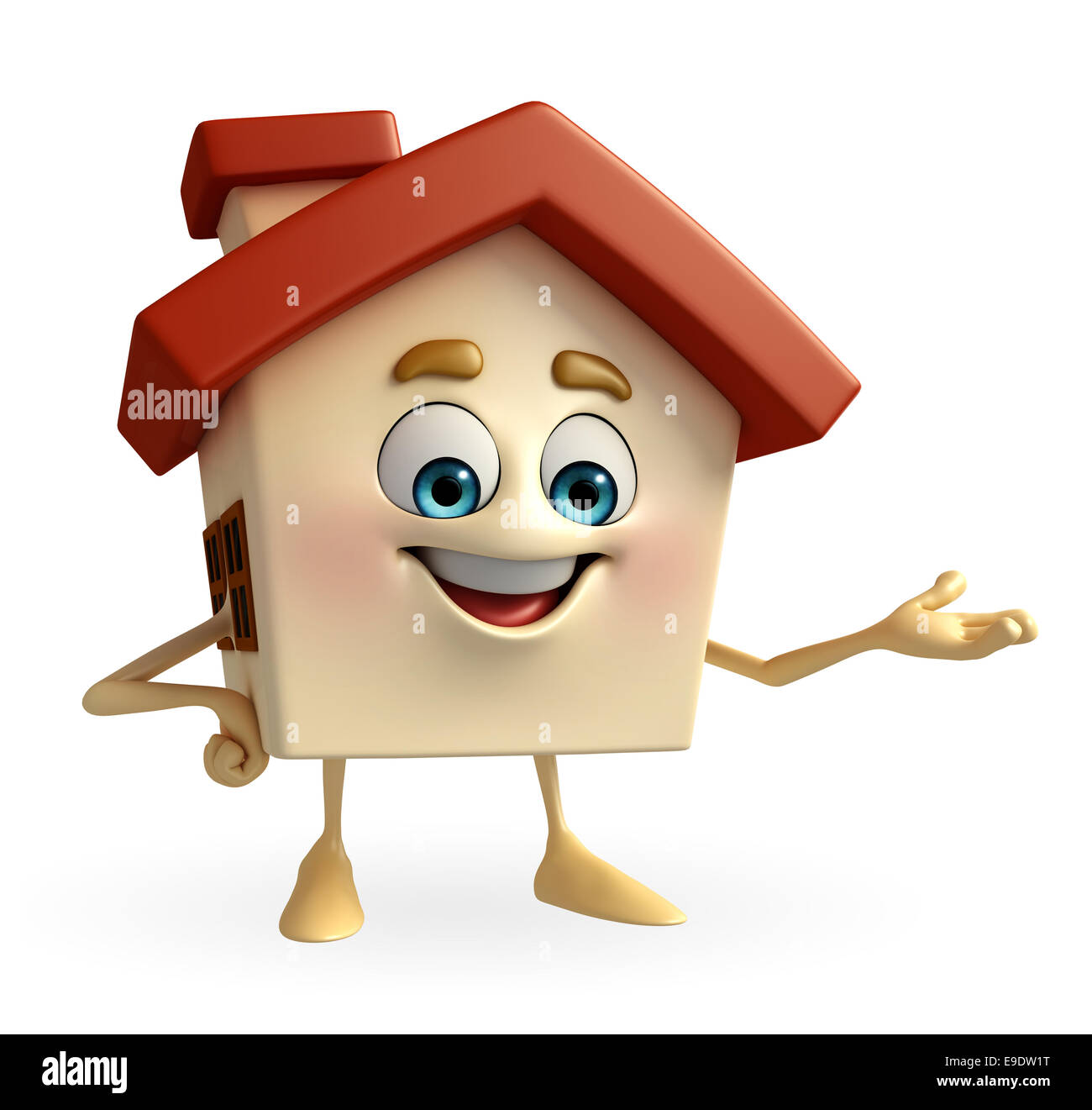 Cartoon Charcter of house is presenting Stock Photo - Alamy